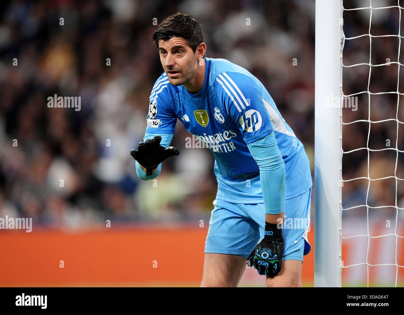Real Madrid goalkeeper Thibaut Courtois during the UEFA Champions ...