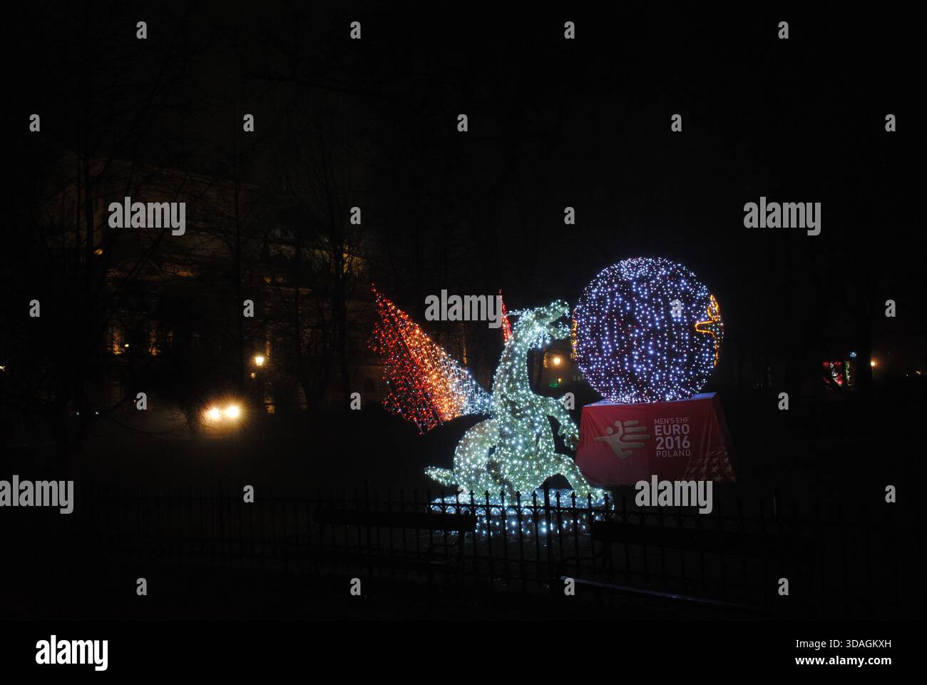 The Dragon of Wawel the symbol of Krakow city depicted with colourful ...