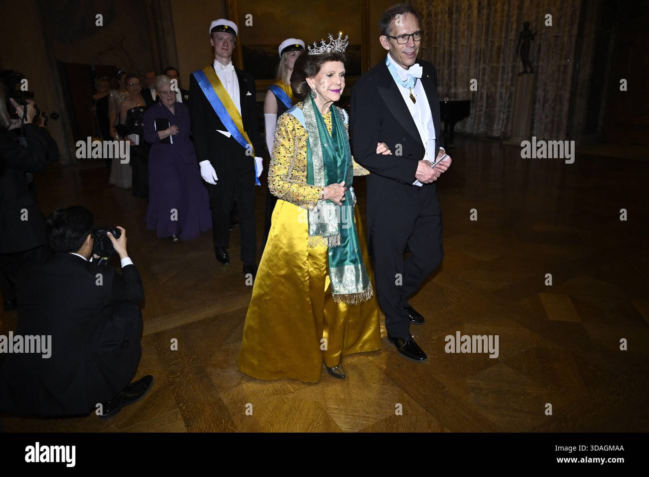 STOCKHOLM, SWEDEN 20251210Queen Silvia and Thomas Perlmann, Secretary ...