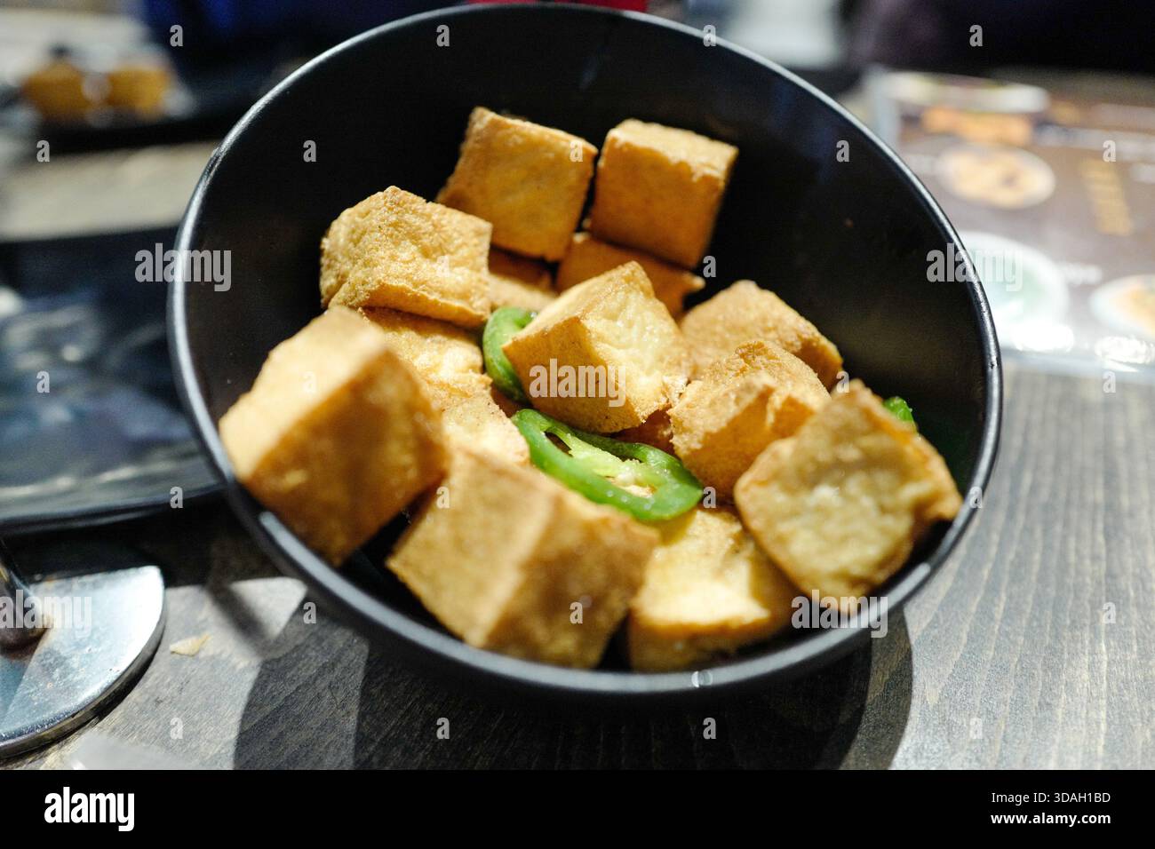 Fried tofu during Dim Sum service at a restaurant in the Chinatown ...