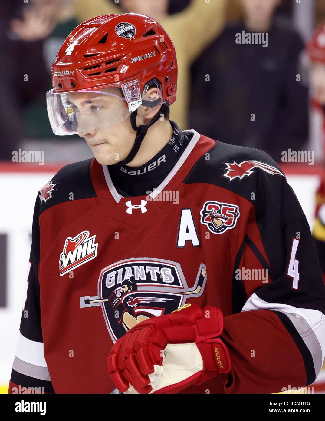 Vancouver Giants D Ryan Lin during a junior hockey top prospects game ...