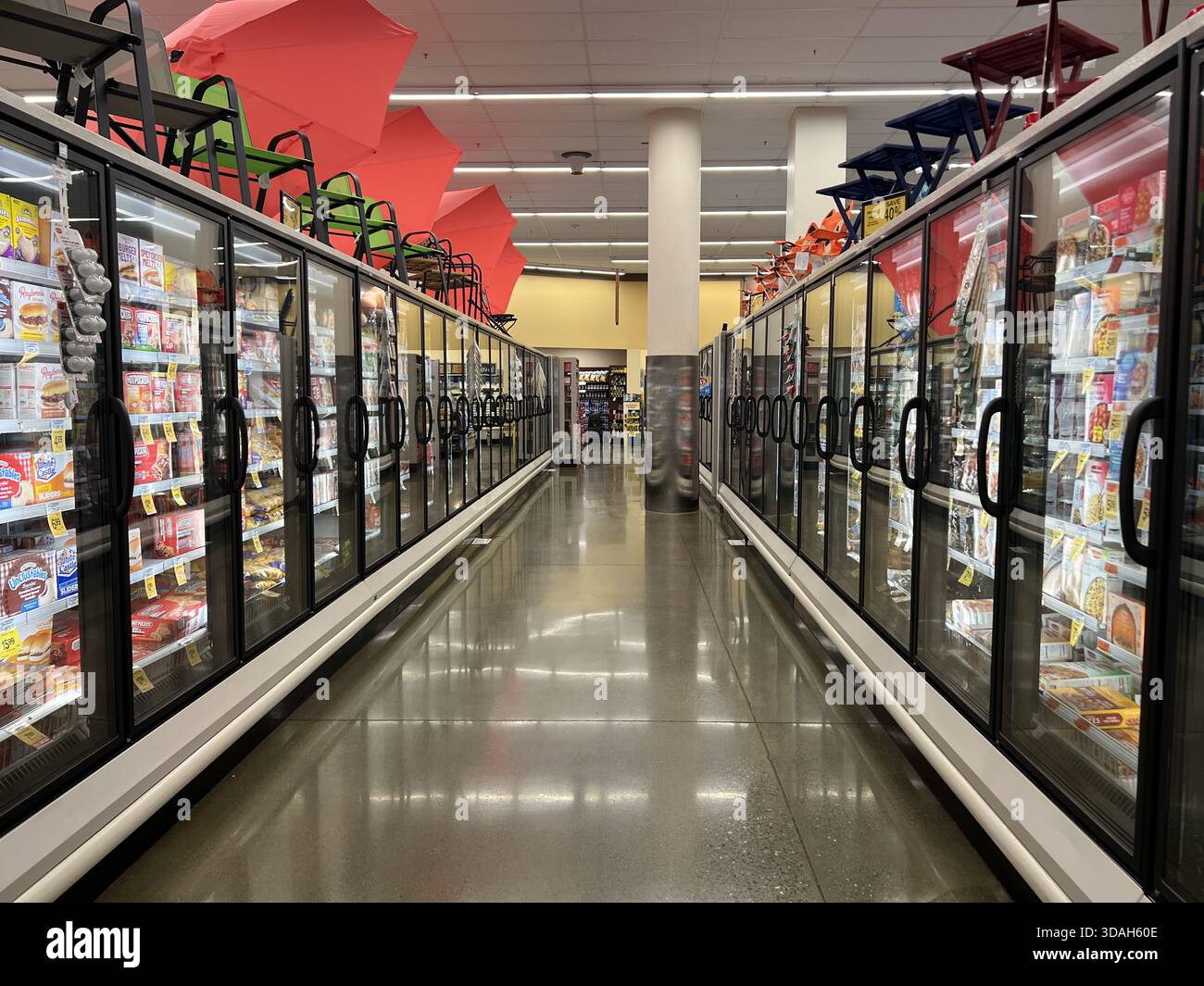 Frozen food section in a Safeway supermarket, Walnut Creek, California ...