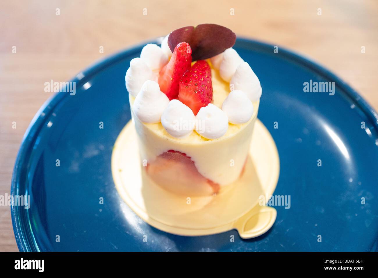 French pastry on a blue plate at Maison Benoit bakery in Danville ...