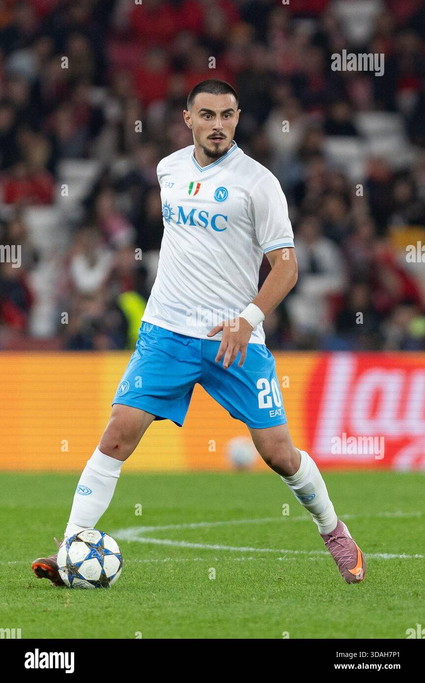 December 10, 2025. Lisbon, Portugal. Napoli midfielder from North ...