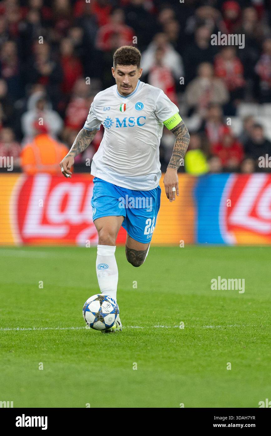 December 10, 2025. Lisbon, Portugal. Napoli defender from Italy ...