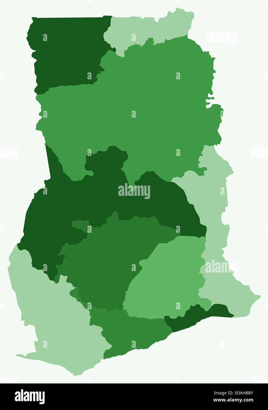 Map of Ghana with regions. A simple country border map with region ...