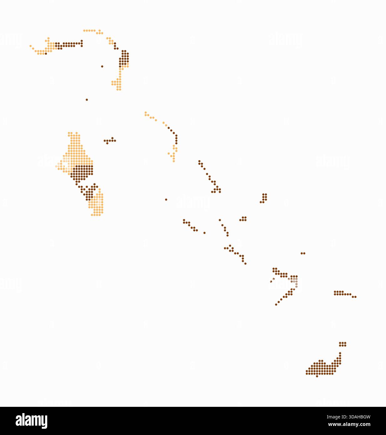 Bahamas dotted map. Digital style map of the country on white ...