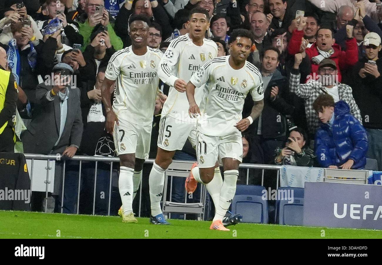 December 10, 2025, Madrid, Bretagne, spain: Celebration Goal 11 Rodrygo ...