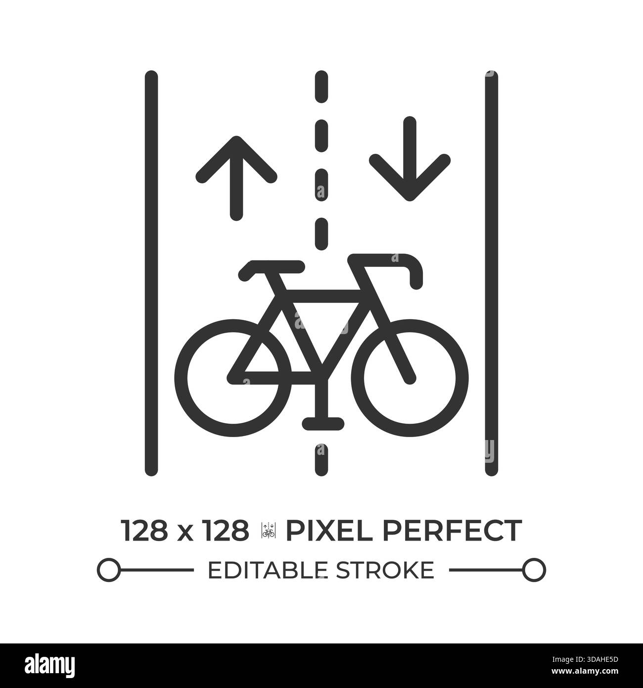 Bicycle lane pixel perfect line icon Stock Vector Image & Art - Alamy