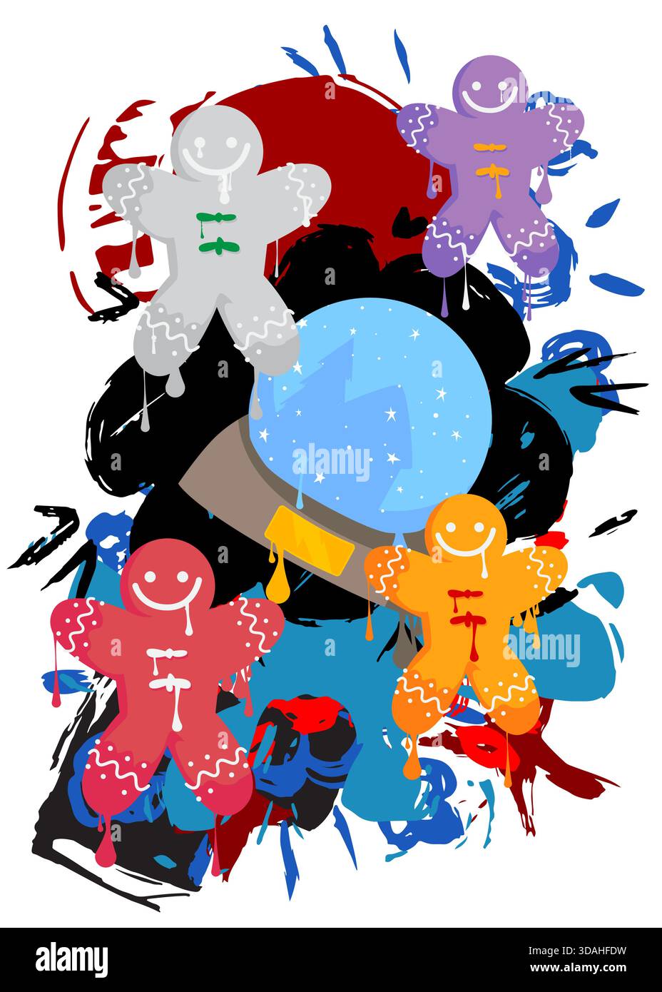 Gingerbread house in snow Stock Vector Images - Alamy