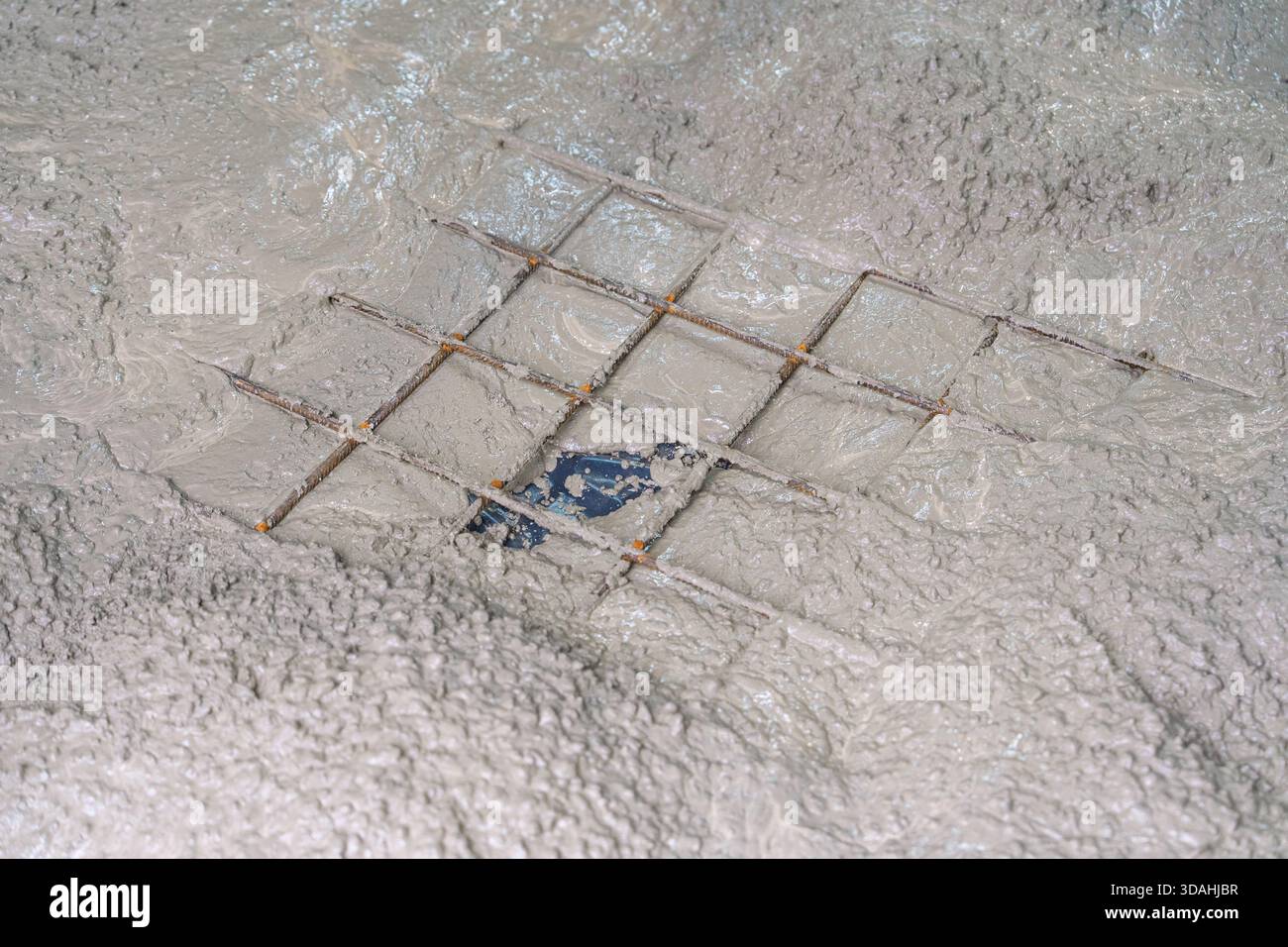 Wet Cement with Reinforcement Mesh for Construction Projects and ...