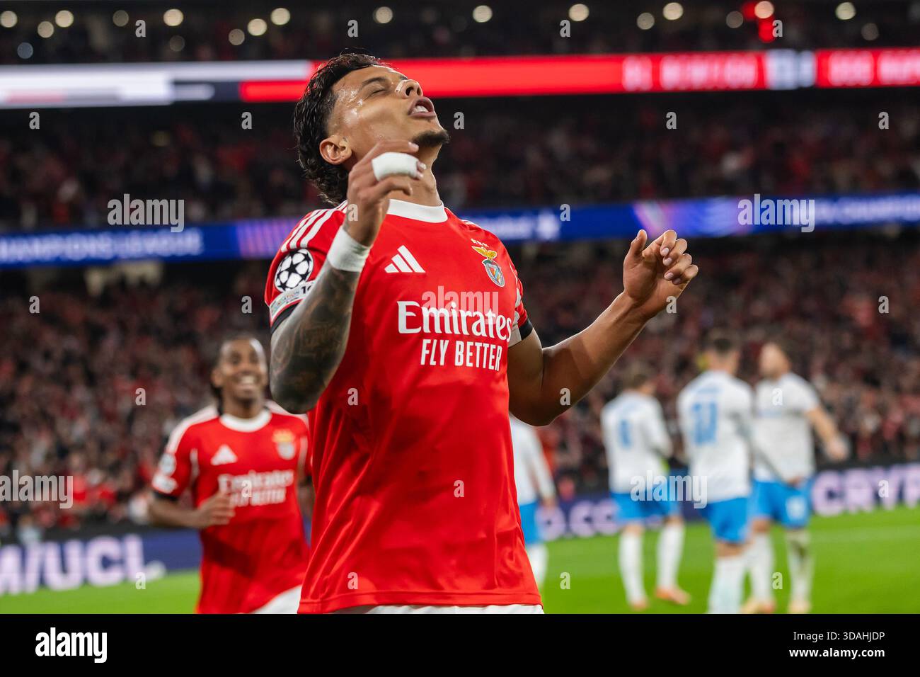 Richard Rios of SL Benfica celebrates a goal during the UEFA Champions ...