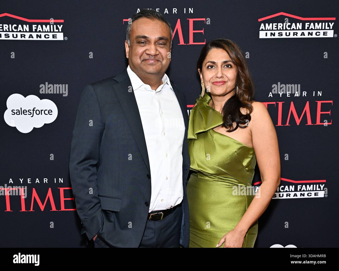 YouTube CEO Neal Mohan, left, and wife Hema Sareen Mohan attend the A ...