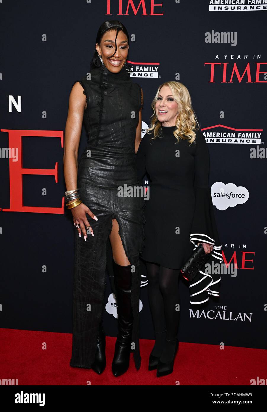 Athlete of the year honoree A'ja Wilson, left, and TIME CEO Jessica ...