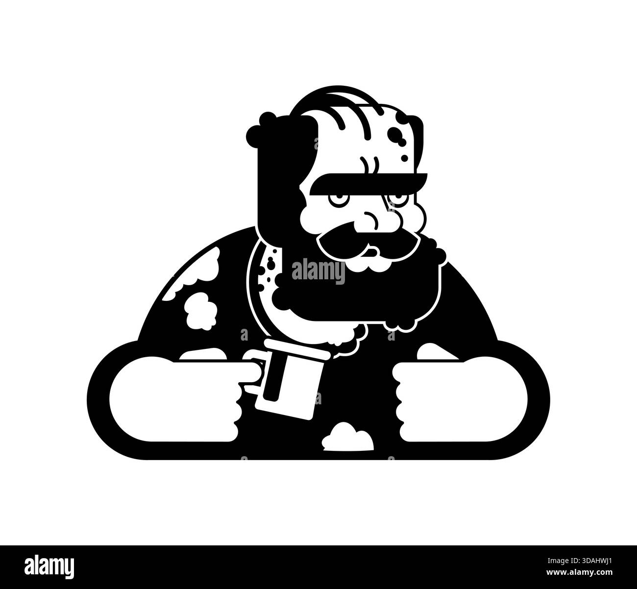 Beard icon monochrome simple Cut Out Stock Images & Pictures - Alamy