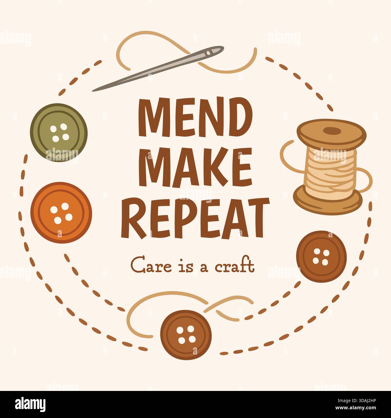 Make and mend poster Stock Vector Images - Alamy