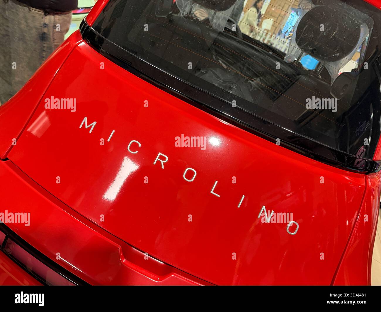 Microlino three wheeled cars Stock Photo - Alamy
