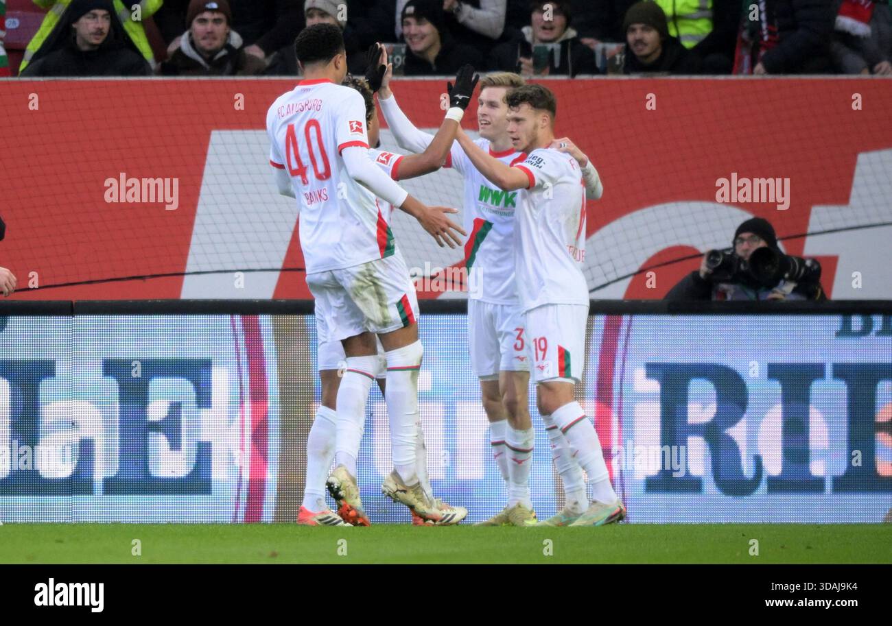 2:0 Goal, celebration, from left Noahkai Banks, Han-Noah Massengo, goal ...