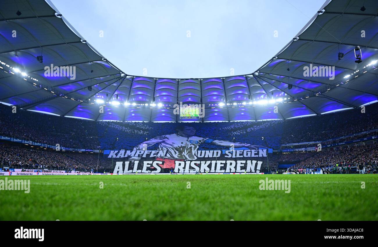 Fans supporters HSV Hamburg, choreography, Volksparkstadion Hamburg ...
