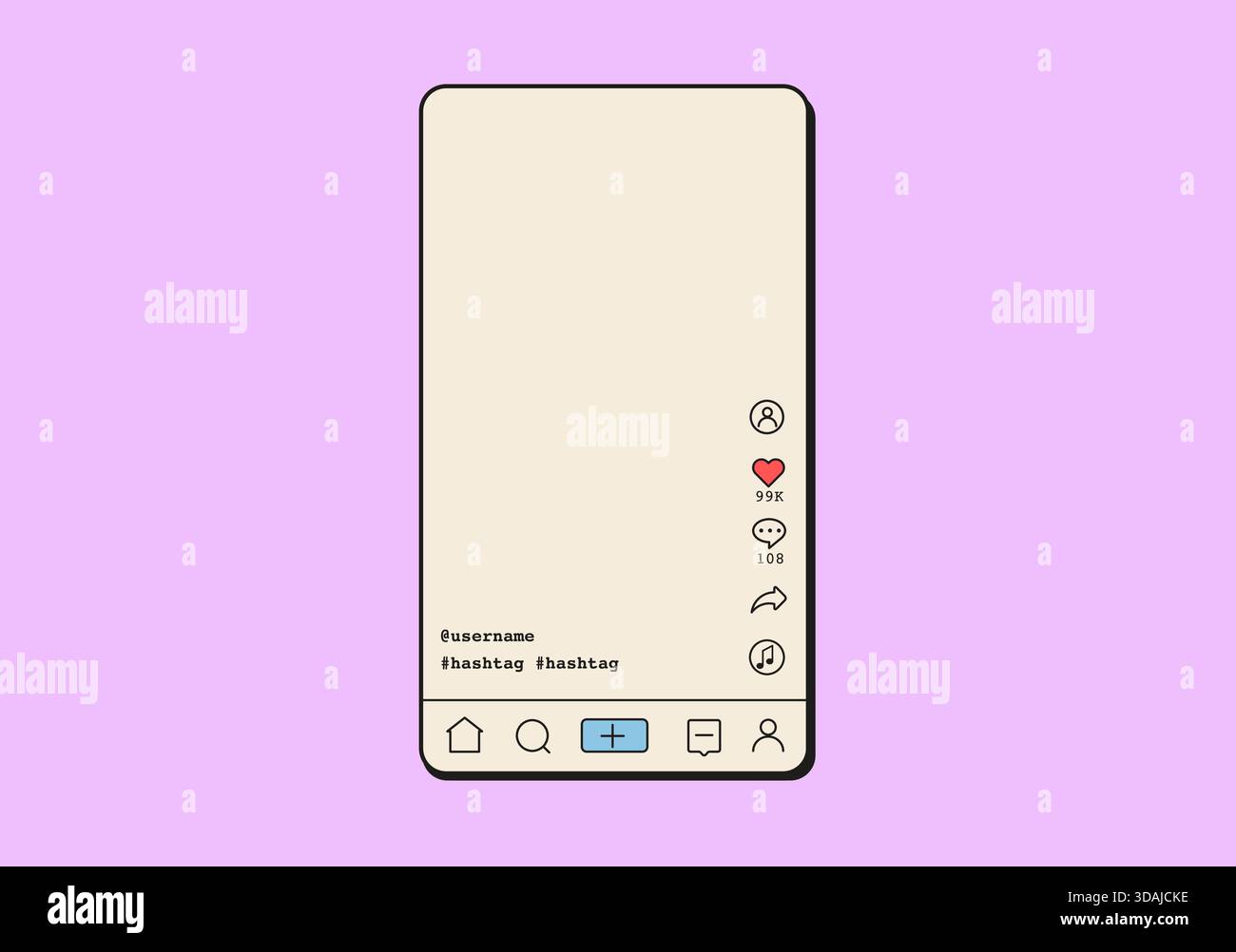 Influencer profile screen likes Stock Vector Images - Alamy