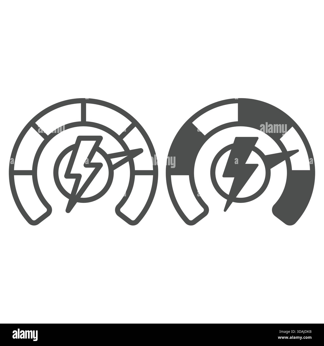 Power source charged line and solid icon, Electricity concept. Vector ...