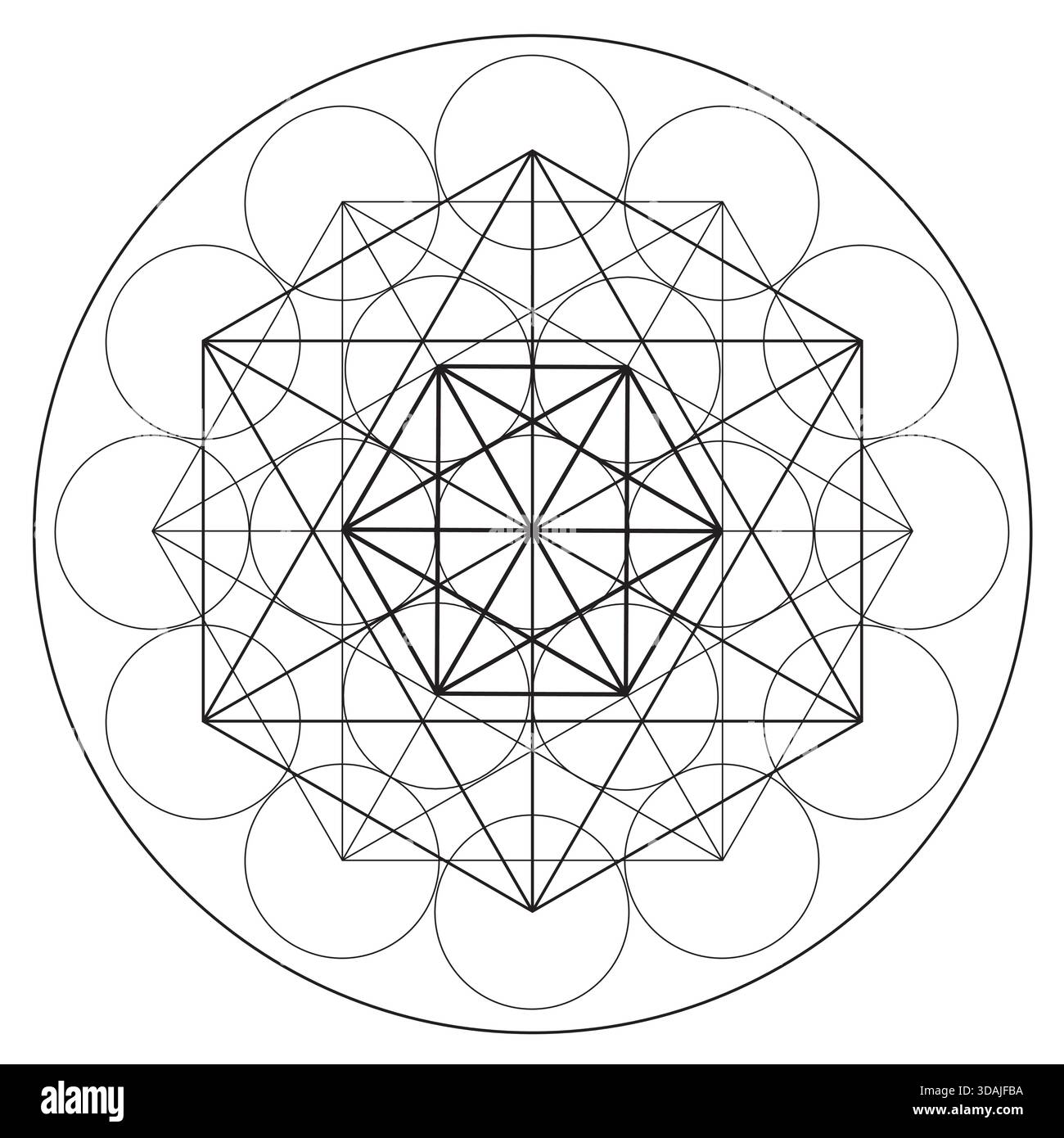 Illustration Black and White Colors Sacred Geometry Symbol Vector ...