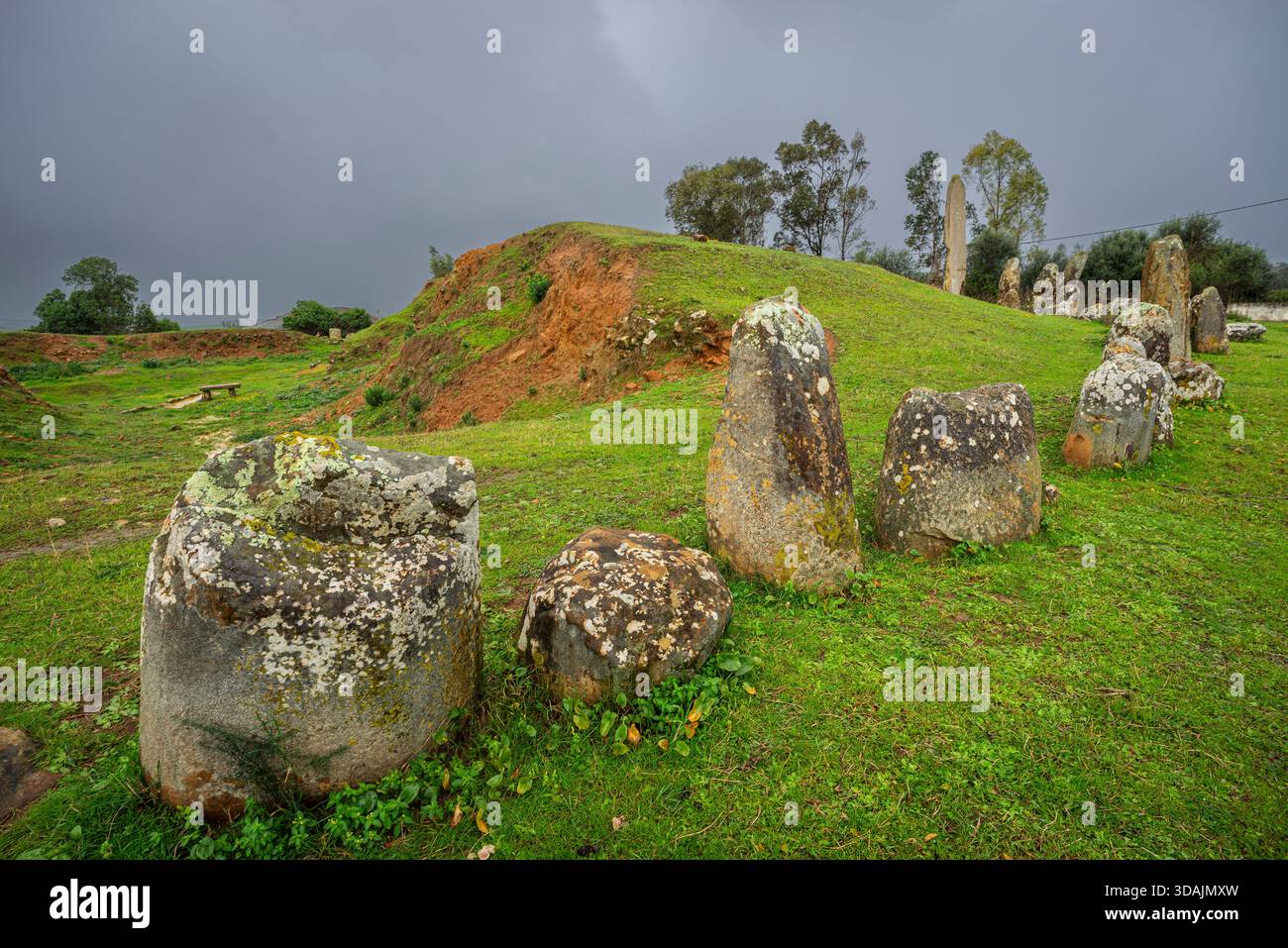 M'zora cromlech and menhir, megalithic enclosure, Middle Neolithic ...