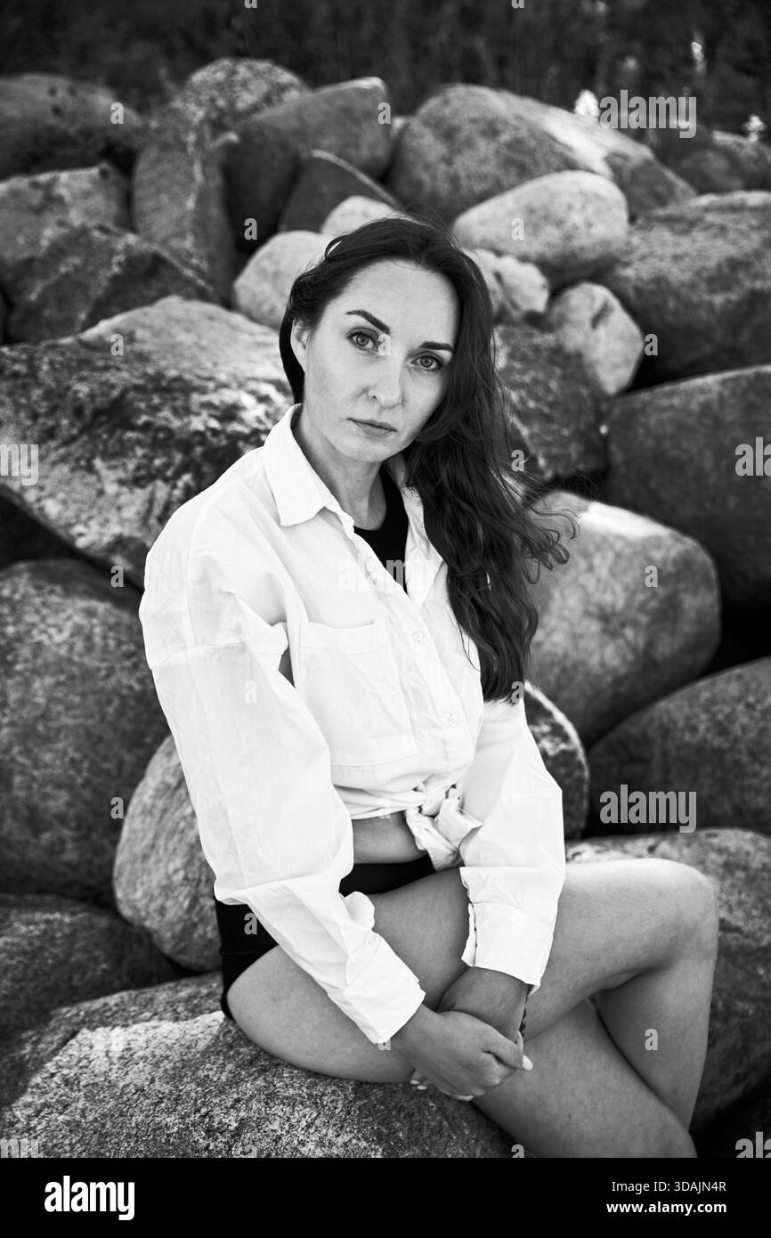 Thoughtful subject Black and White Stock Photos & Images - Alamy