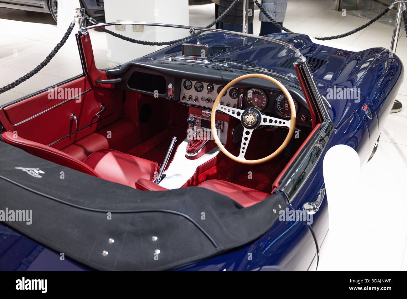 Vintage Jaguar E-Type Project ZP Cockpit View. London, UK, 24 December ...