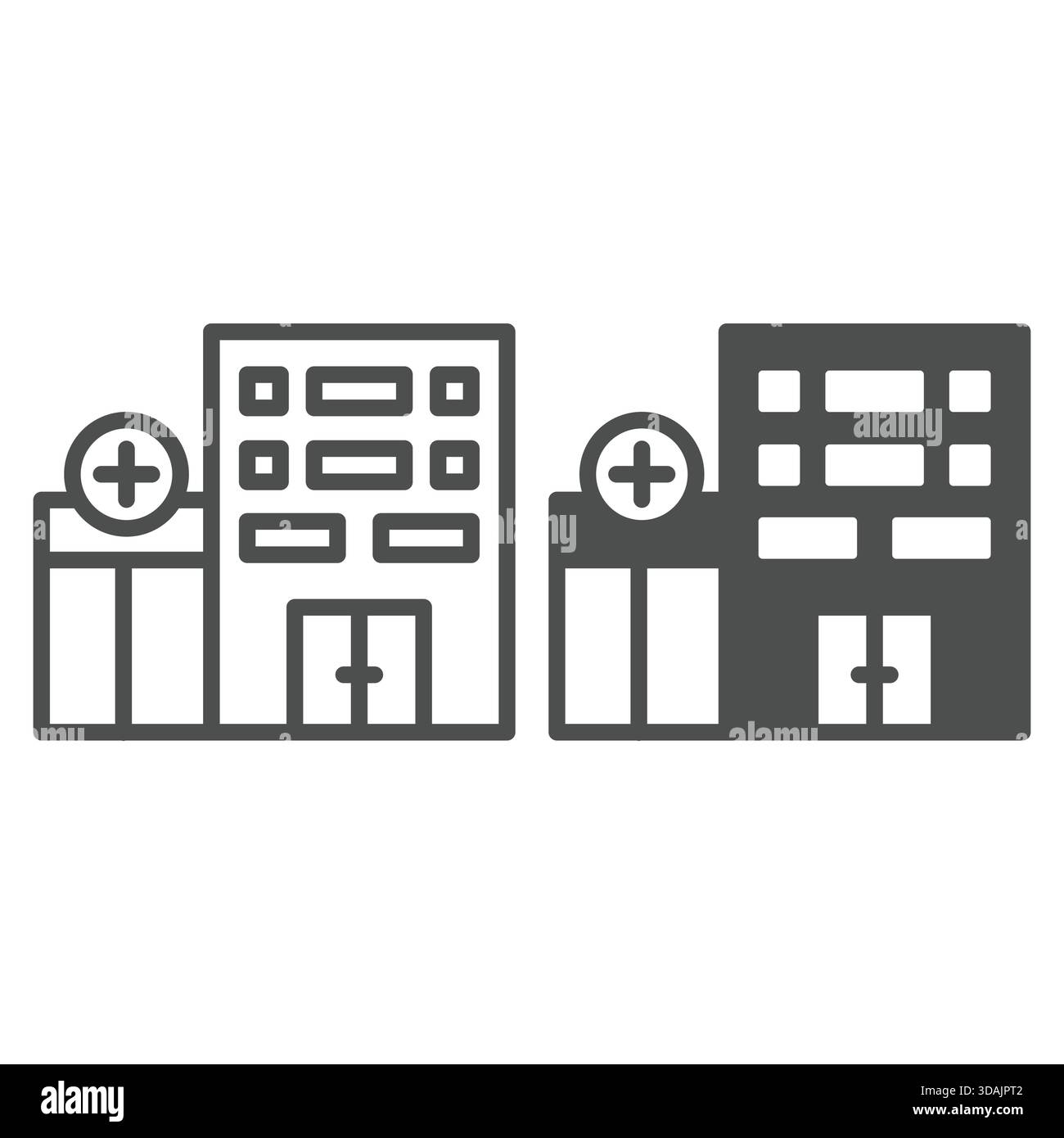 Hospital park buildings concept. Vector graphics. medical clinic ...