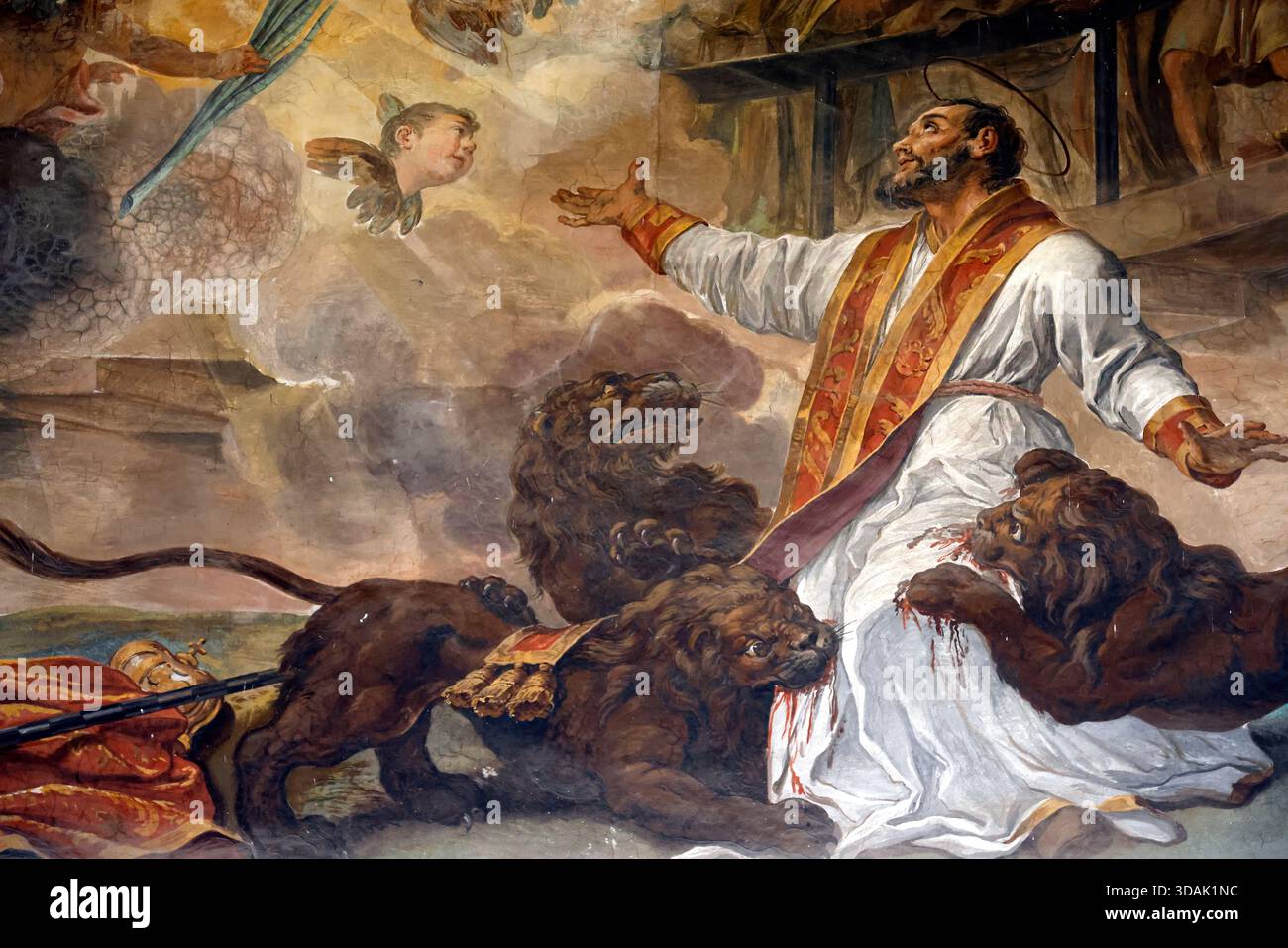 San Clemente Basilica. Martyrdom of Daniel in the Lions' Den Stock ...