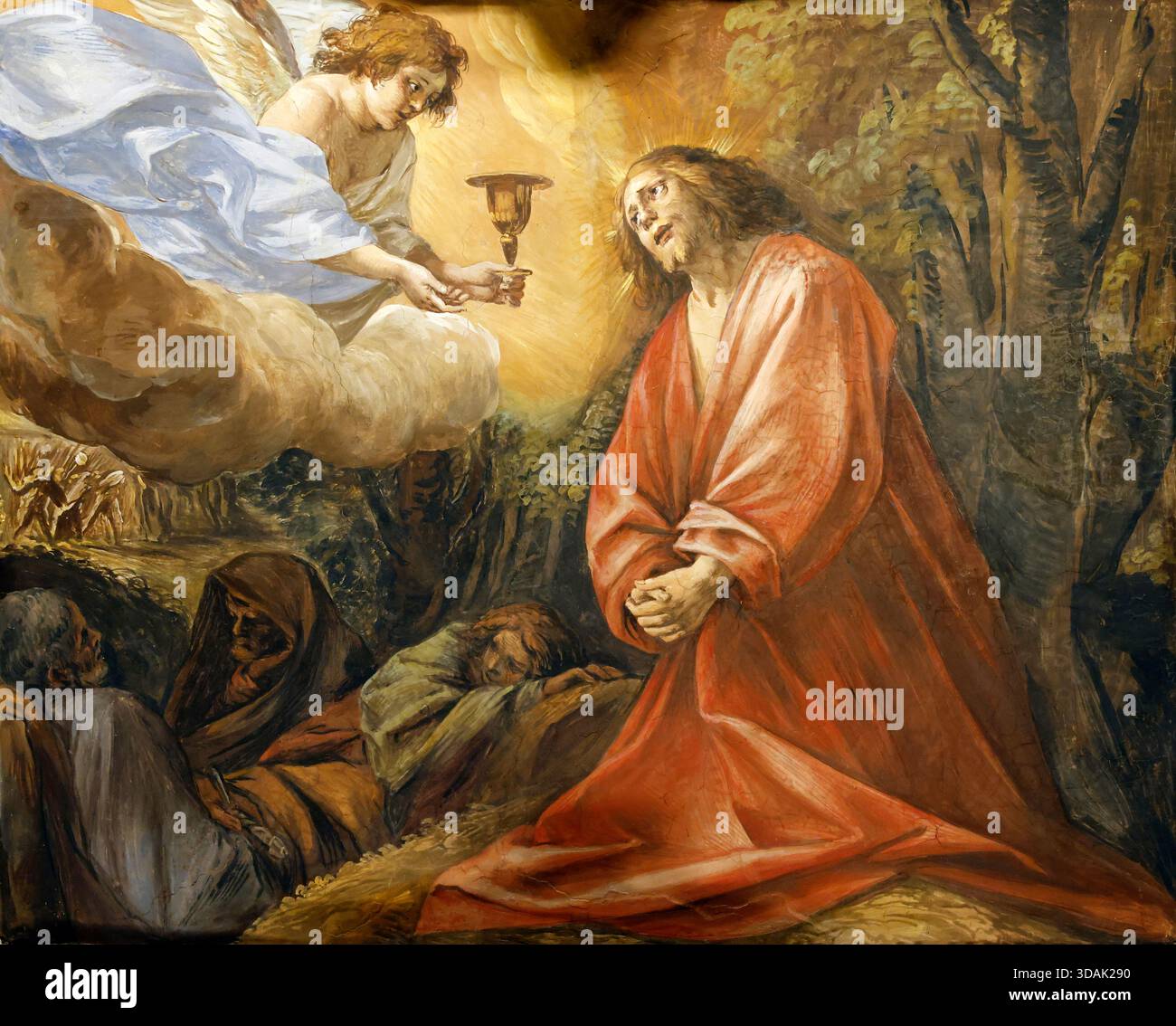 Vatican Museums. Jesus praying in the garden of Gethsemane after the ...
