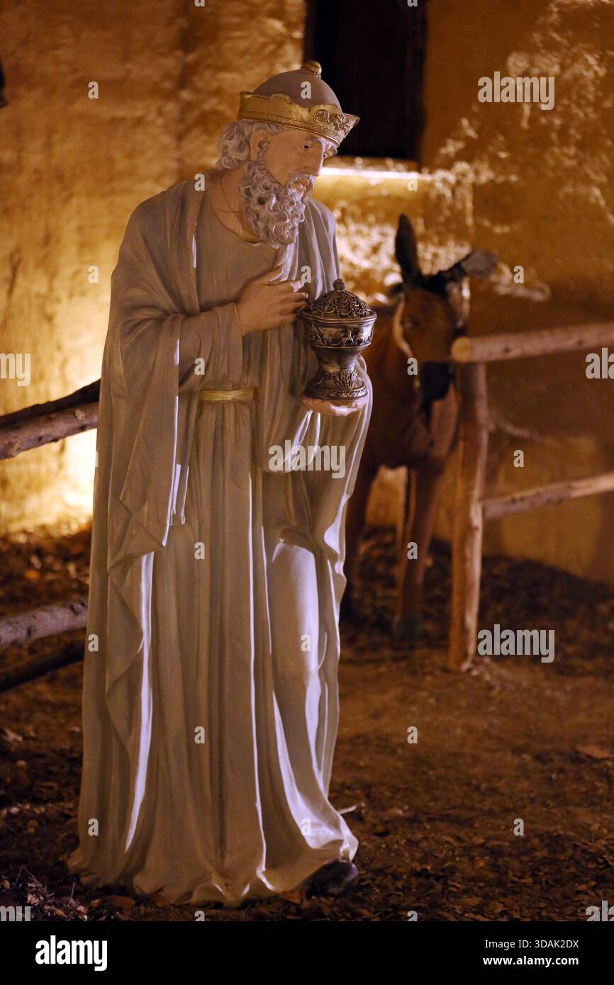 **NO LIBRI** Lebanon, Beirut, 2025/12/10.Nativity scene with lighting ...