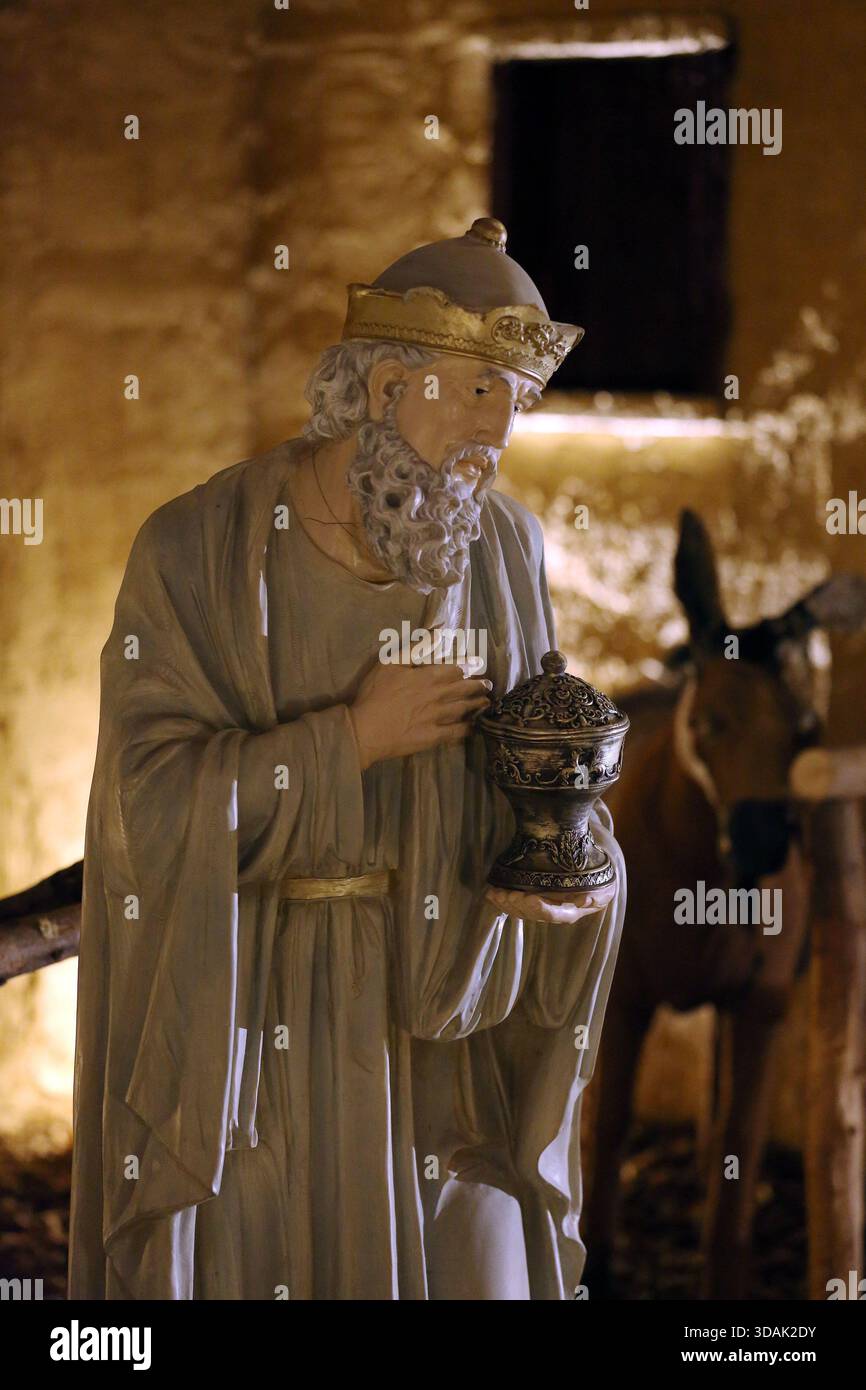 **NO LIBRI** Lebanon, Beirut, 2025/12/10.Nativity scene with lighting ...