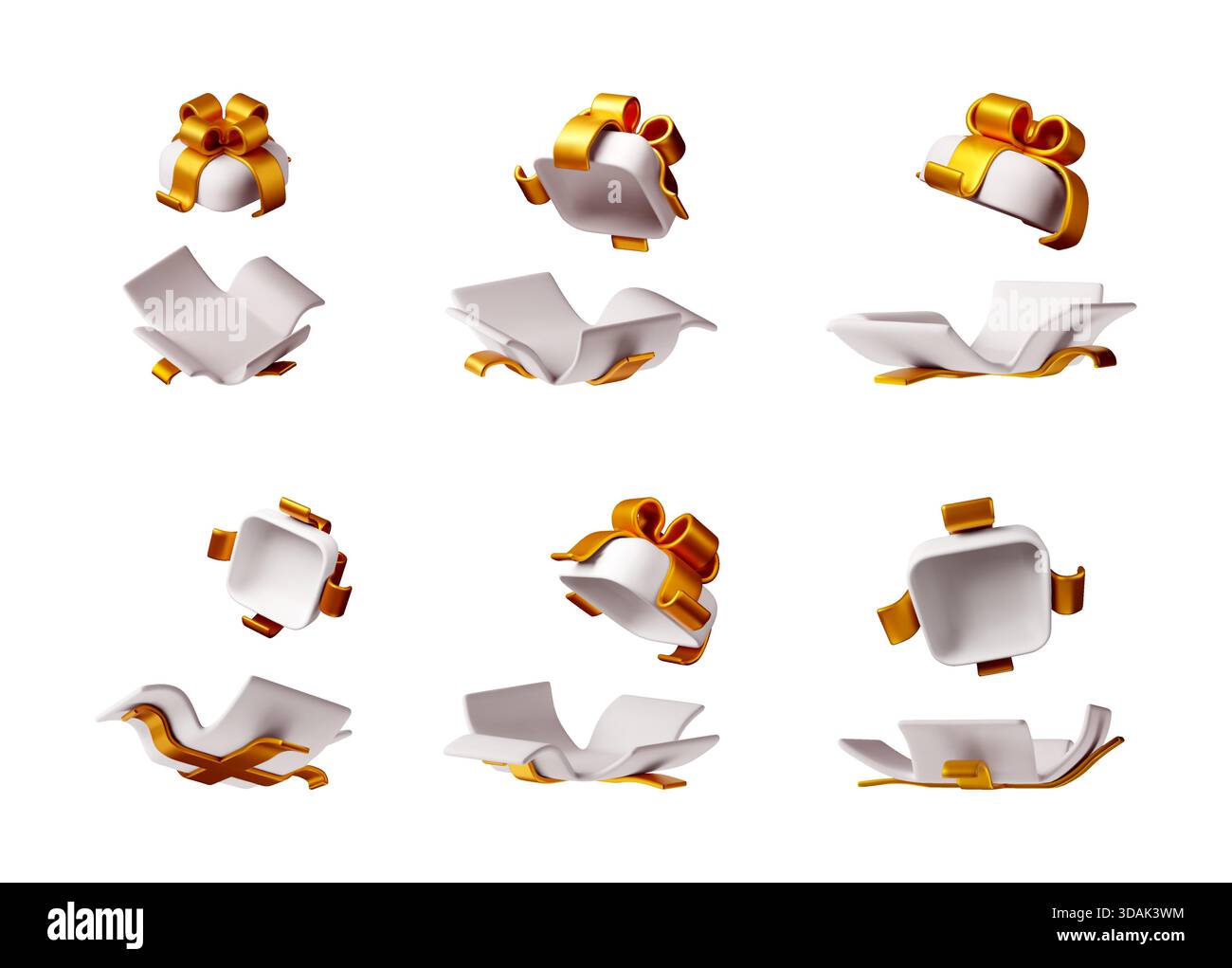 Festive 3d gift box opening Cut Out Stock Images & Pictures - Alamy