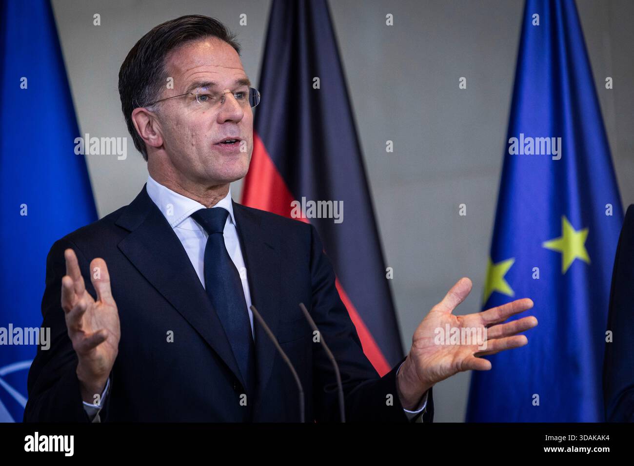 Mark Rutte, Secretary General of NATO during a press conference at the ...