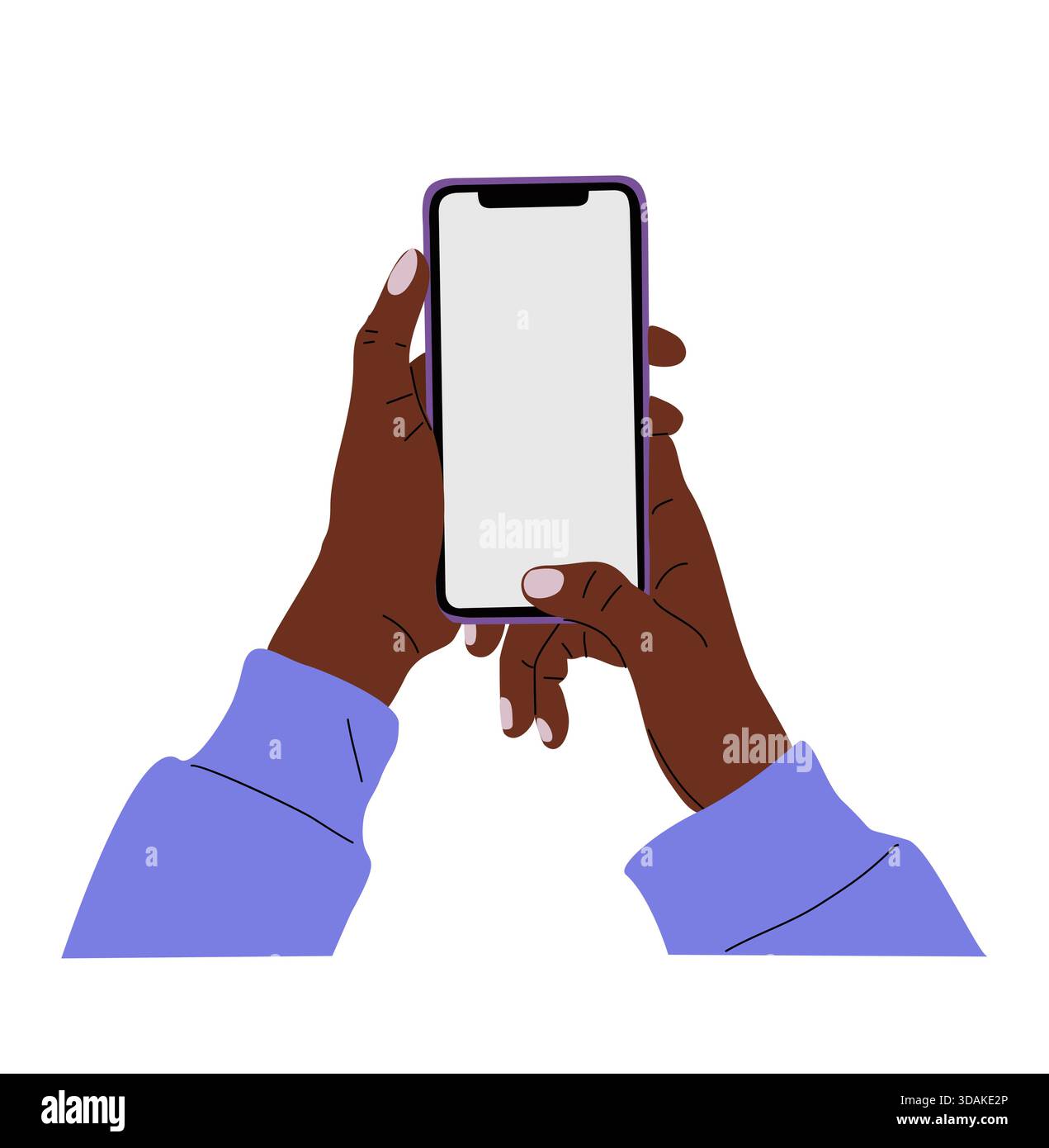 Black woman blank phone Stock Vector Images - Alamy