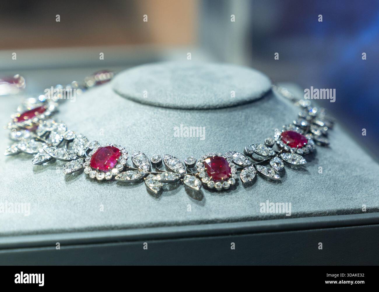 Mackay-Bismark Boucheron Ruby and Diamond necklace on display at ...