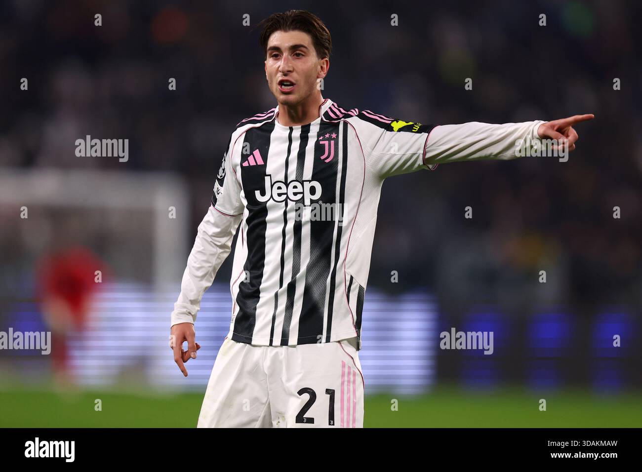 Fabio Miretti of Juventus Fc gestures during the UEFA Champions League ...