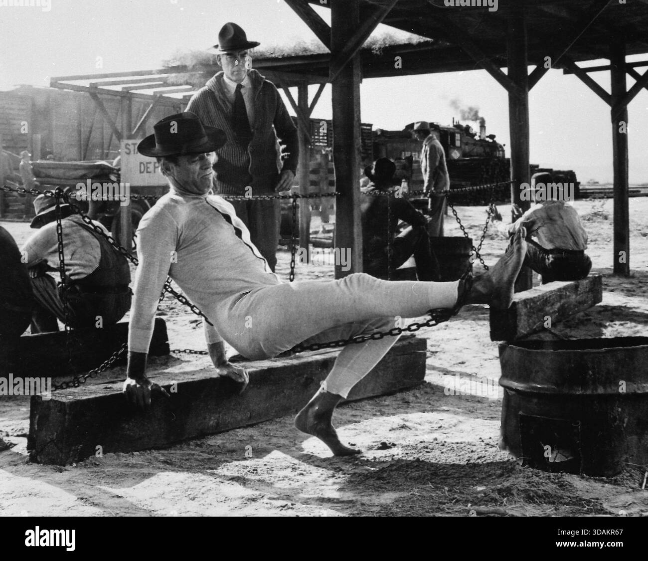 Actors Lee Marving and Burt Lancaster in the movie The Professionals ...