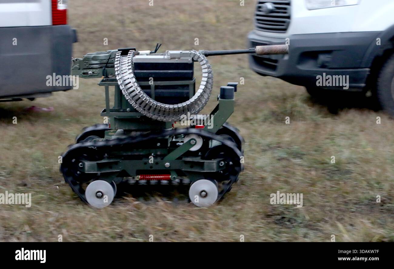 A weapon is mounted on the Lehit ground robotic system, developed by ...