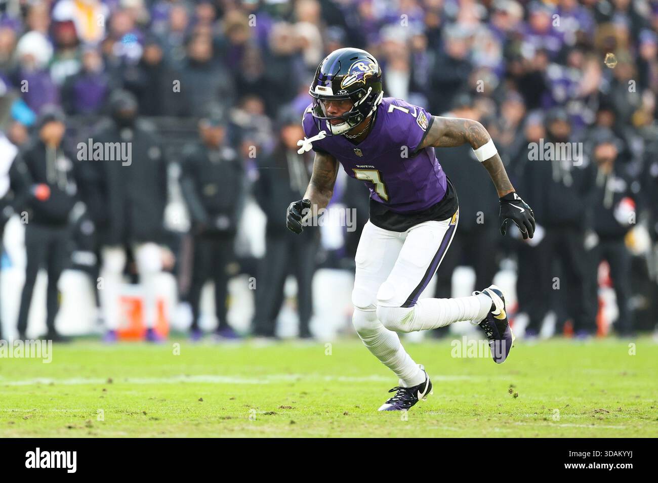 Baltimore Ravens wide receiver Rashod Bateman (7) in action during the ...