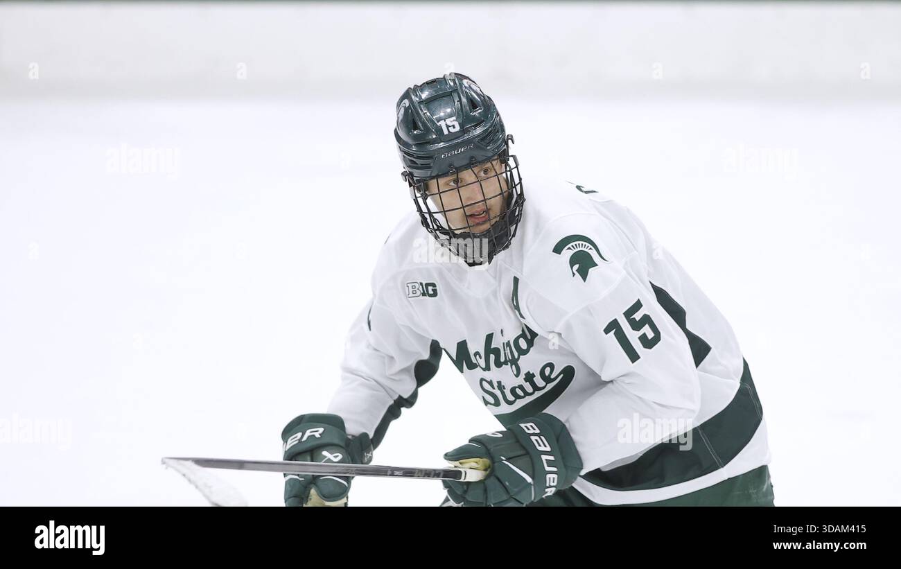 Michigan State's Charlie Stramel plays during an NCAA hockey game on ...