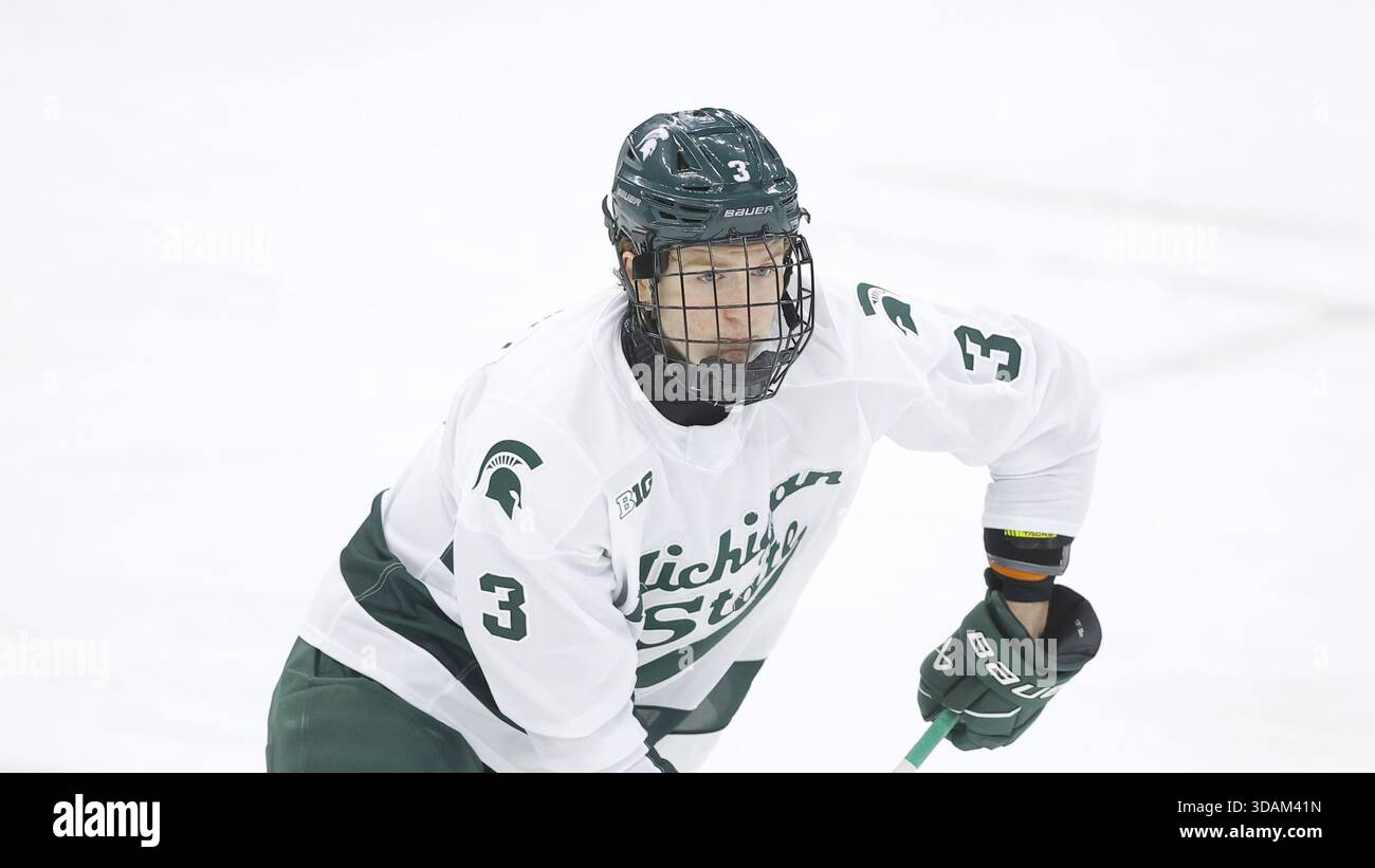 Michigan State's Sean Barnhil plays during an NCAA hockey game on ...