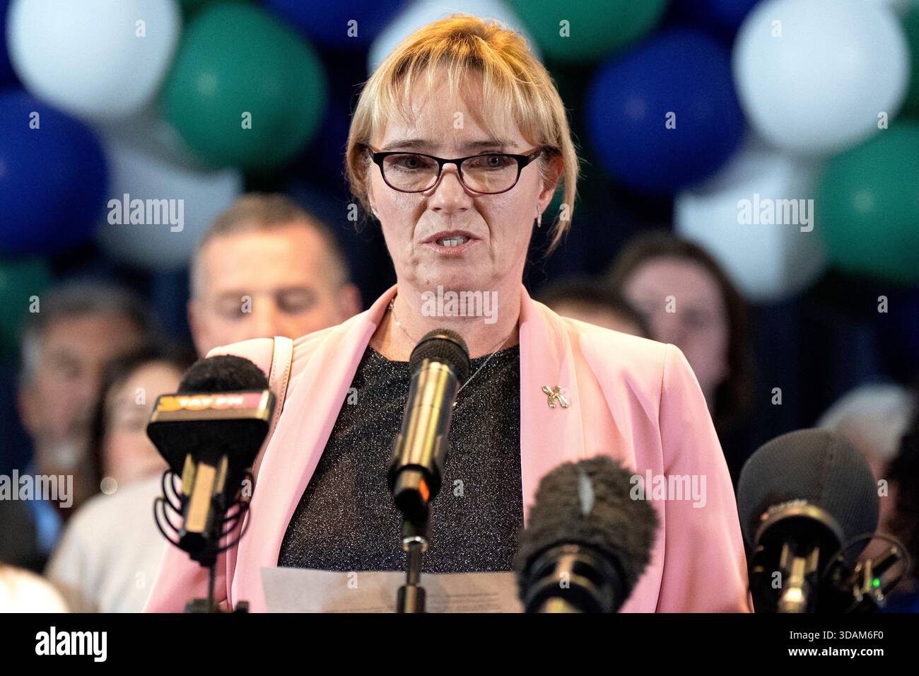 Nurse Sandie Peggie reads a statement at the Apex City Quay Hotel & Spa ...