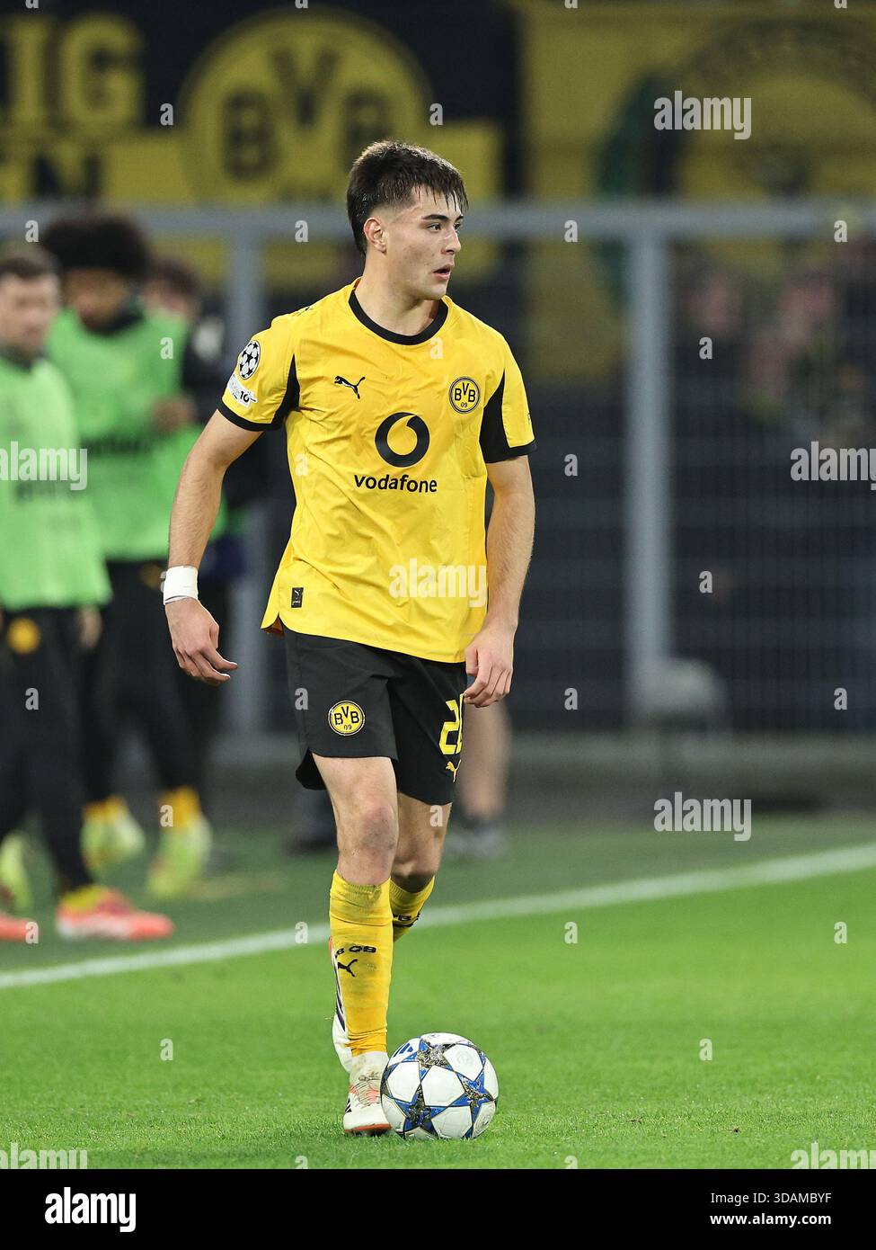 DORTMUND - Aaron Anselmino of Borussia Dortmund during the Champions ...