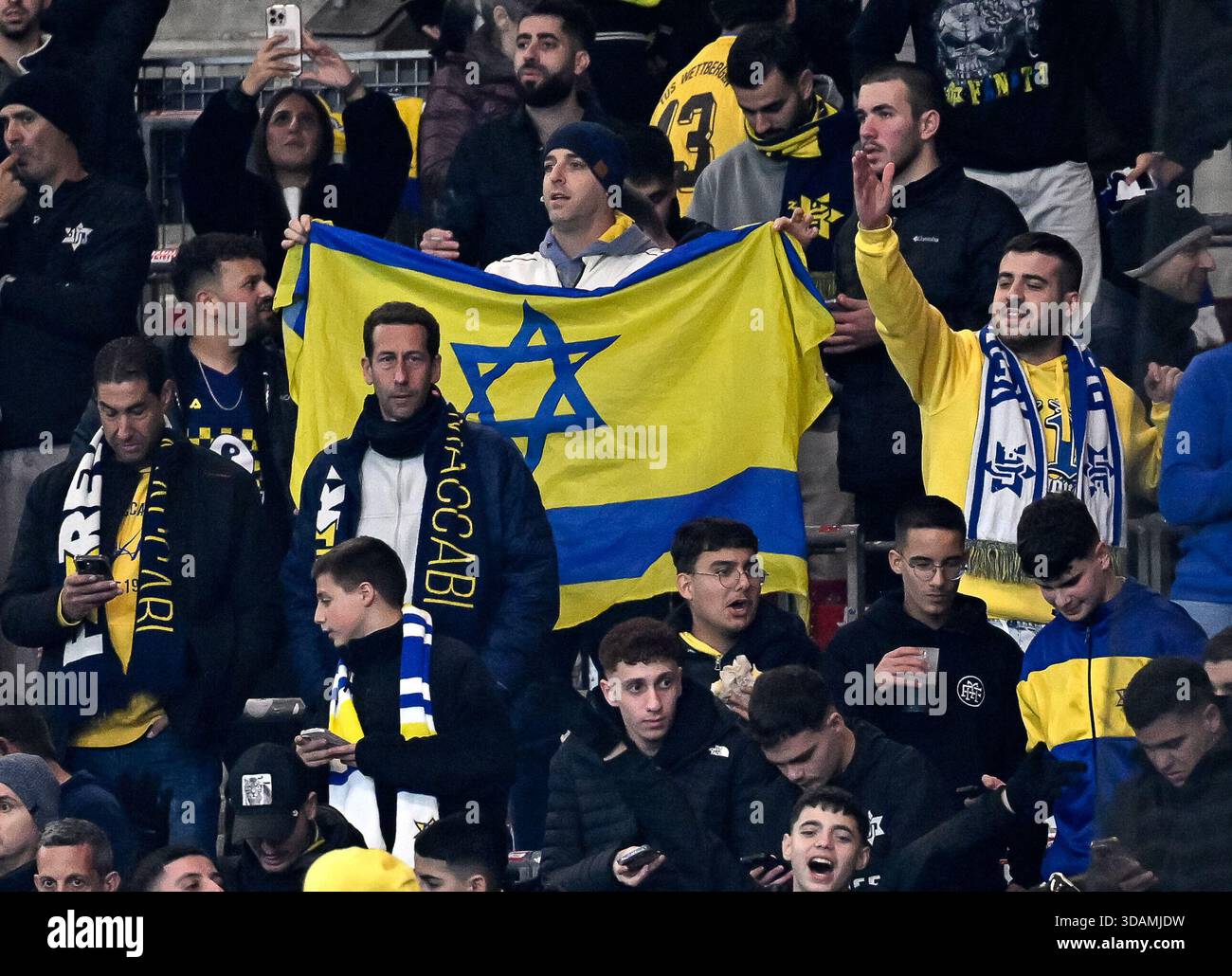 before the match starts: Maccabi Tel Aviv fan block, fans [supporters ...