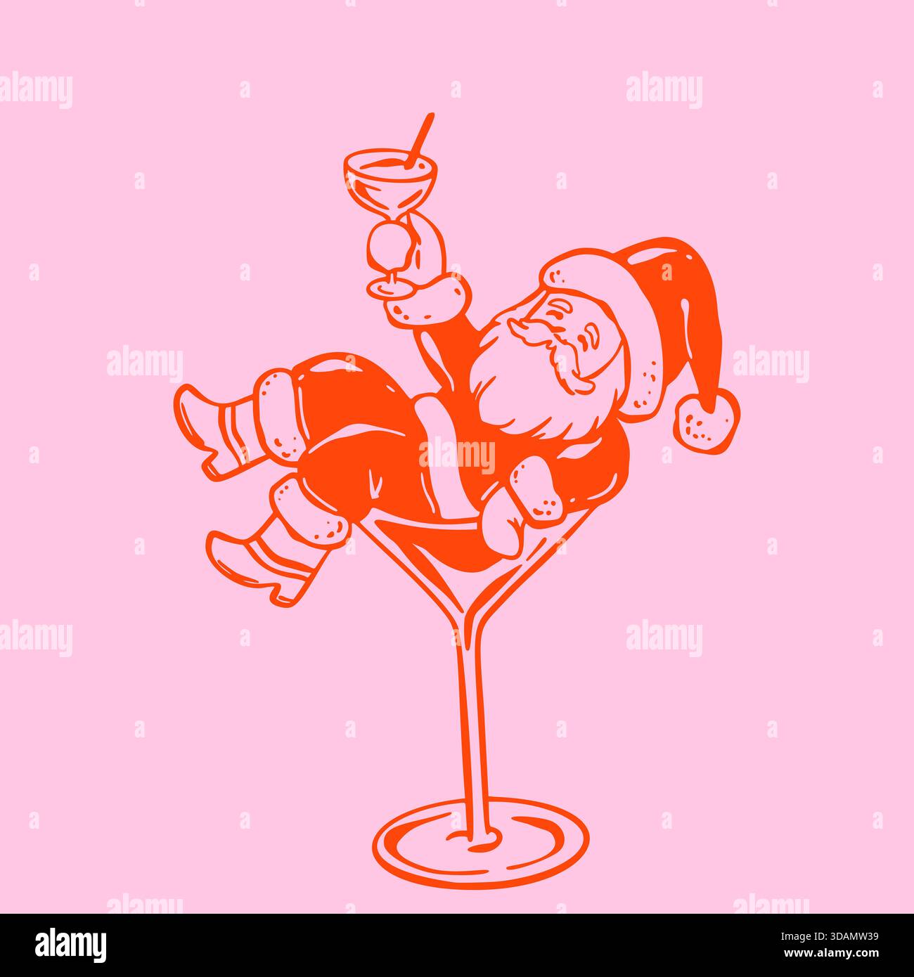 Christmas champagne in glass Stock Vector Images - Alamy