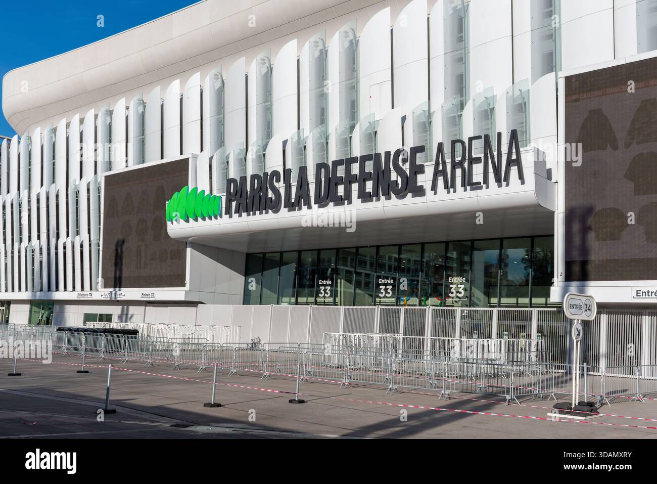 The entrance to the Paris la Défense arena in Nanterre, a western ...