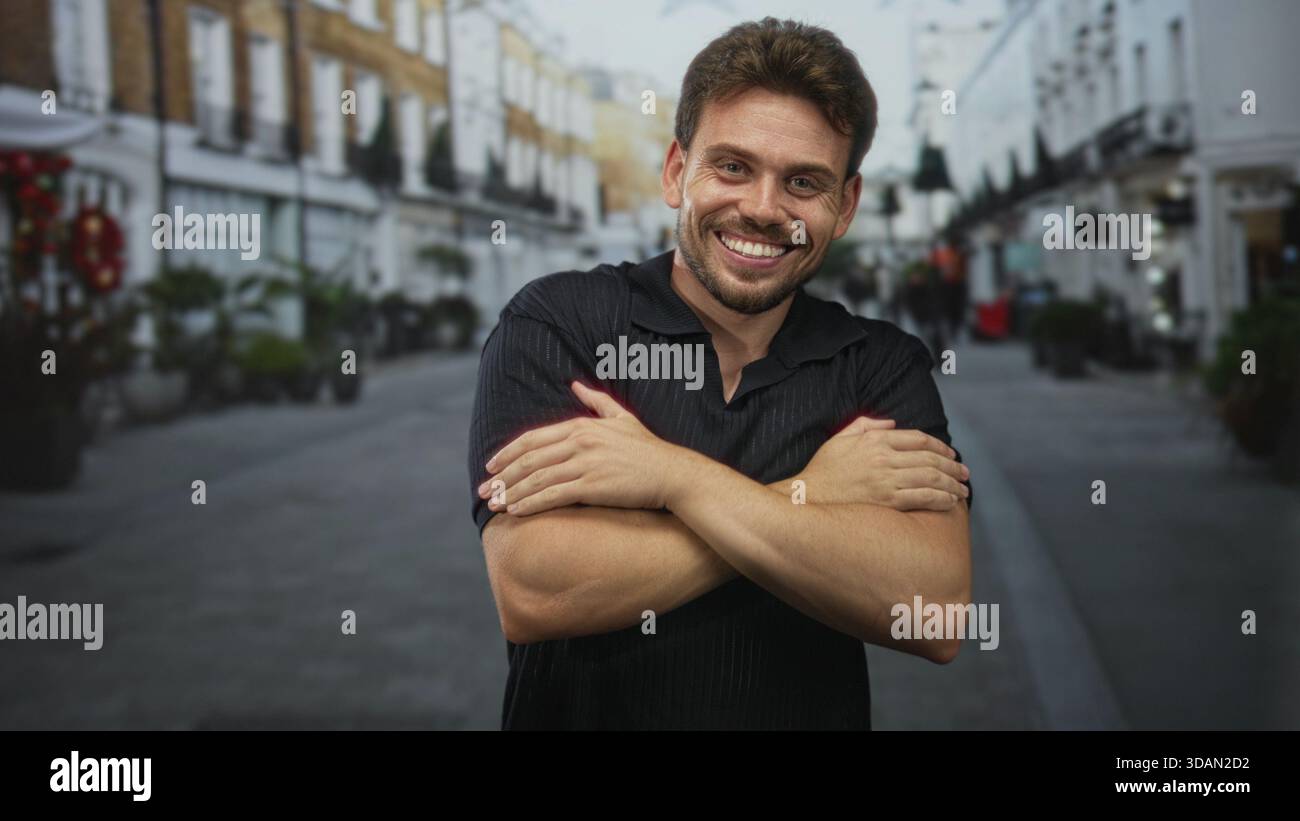 Man smiling exposed forearms hi-res stock photography and images - Alamy